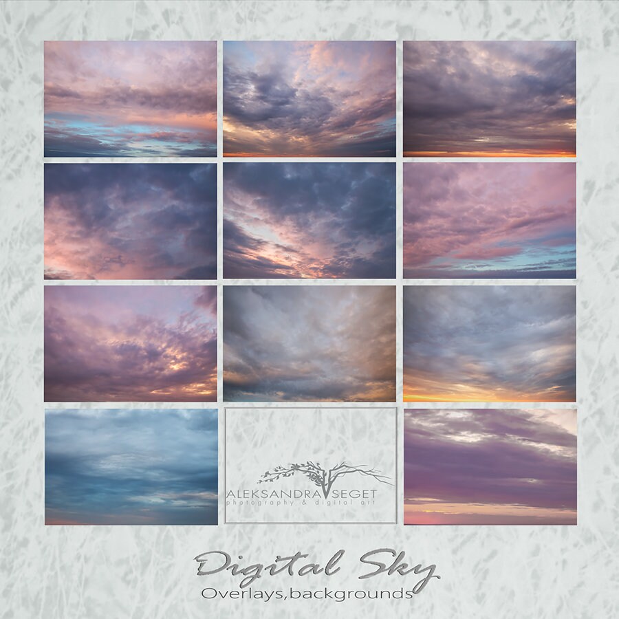 Sunset Sky Set Sky Overlay Clouds Digital Sky Digital | Etsy