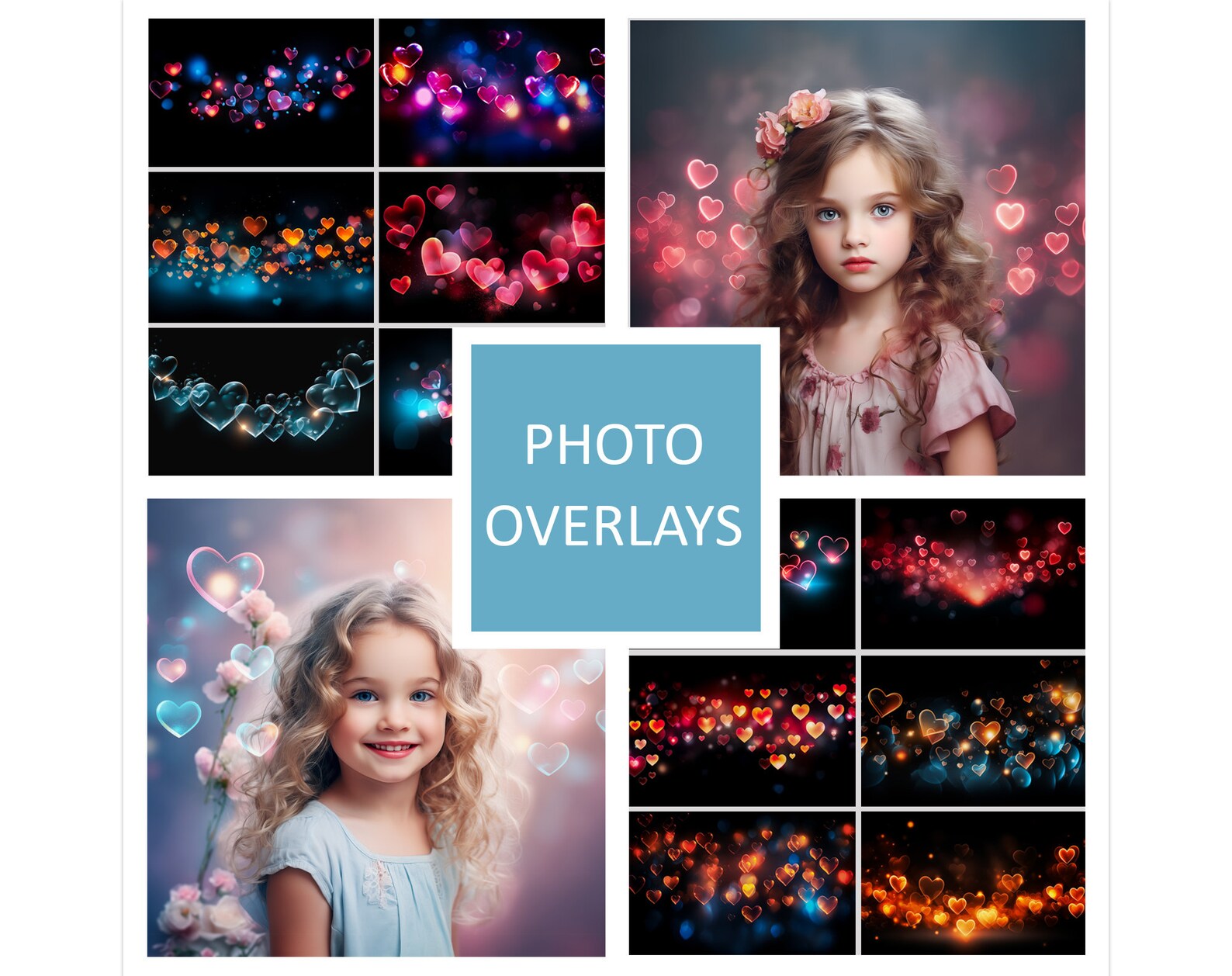 30 Hearts Photo Overlays, Valentines Heart, Valentines Overlays ...