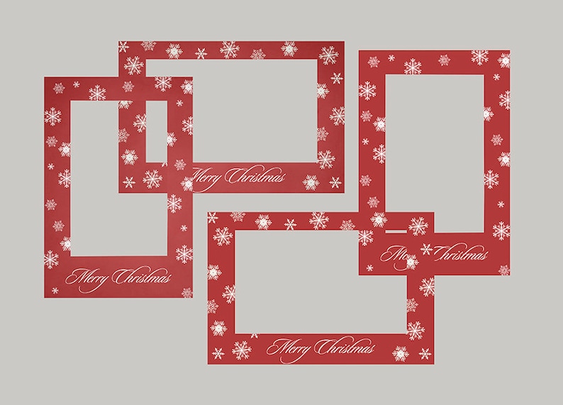Christmas Color Frames, Digital Frame, Photo Overlay, Christmas Overlay ...