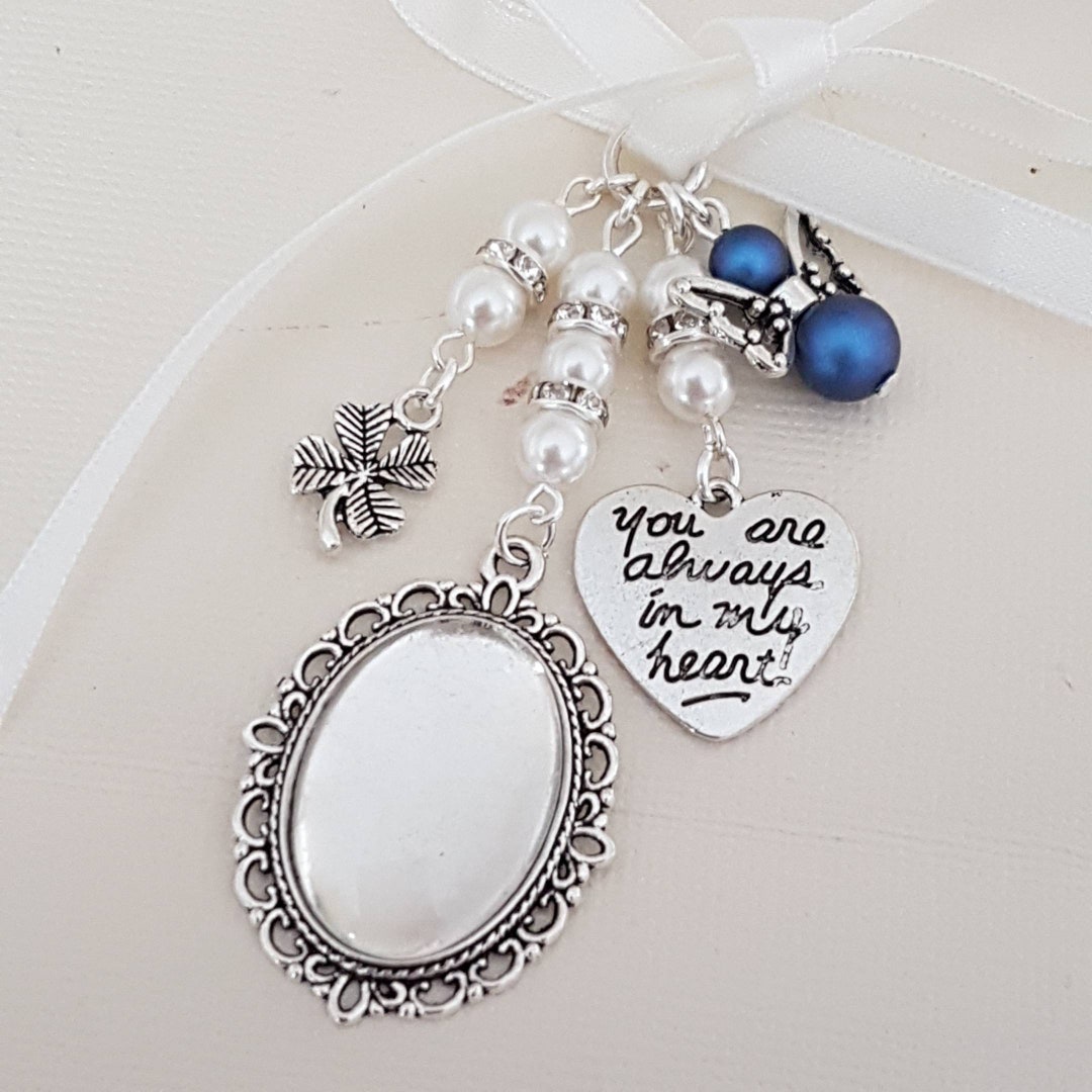 Memorial Charm, Bouquet Charm, Wedding Locket, Silver Oval Bridal ...
