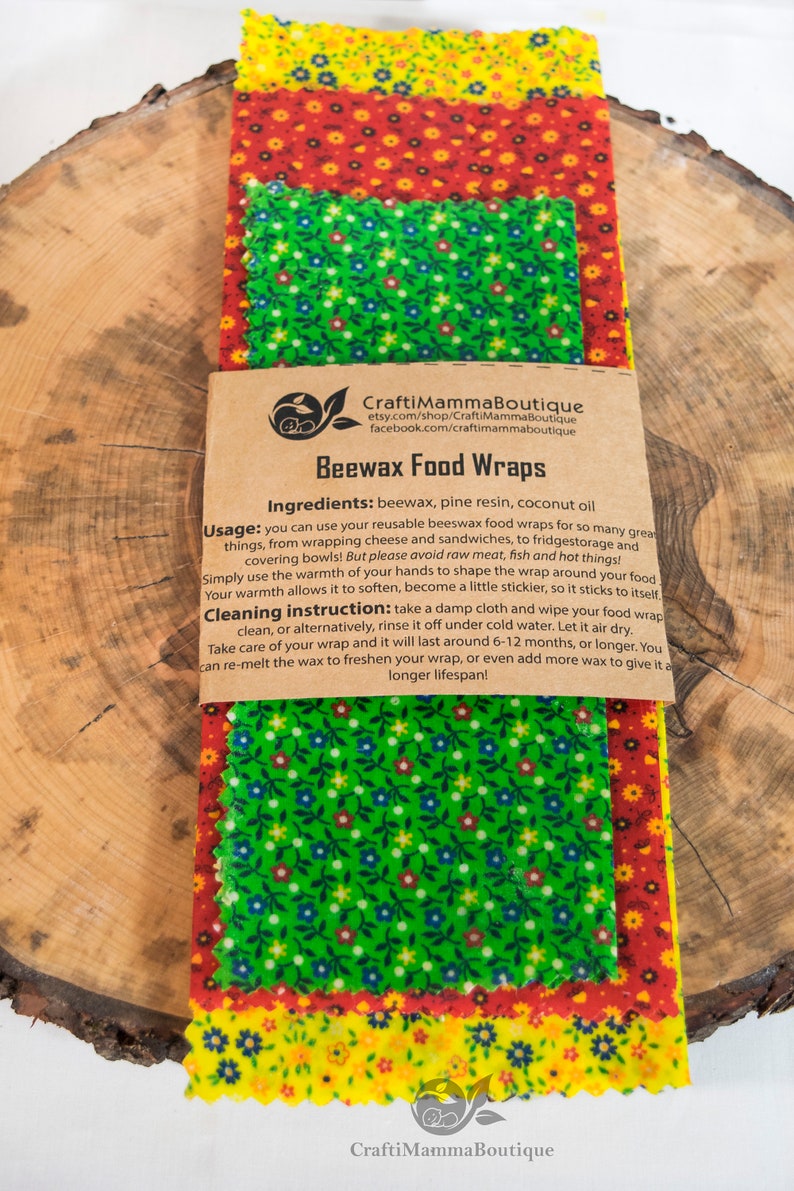 3 PACK Beeswax Food Wrap Natural Organic Bees Wax Wraps | Etsy