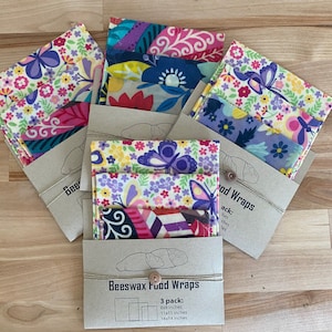 3 PACK Beeswax Food Wrap Natural Organic Beeswax Wraps, Eco-friendly ...