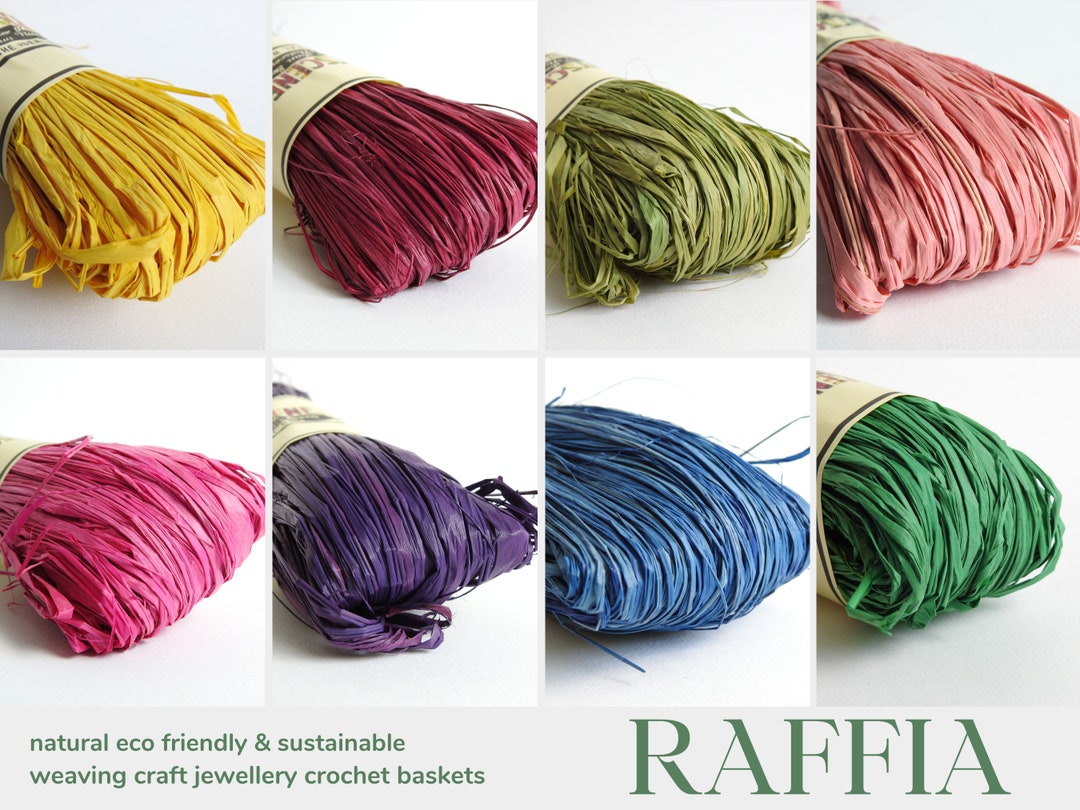 Raffia for Weaving Bags Hats Jewellery Embroidery Craft. 26 Colours ...