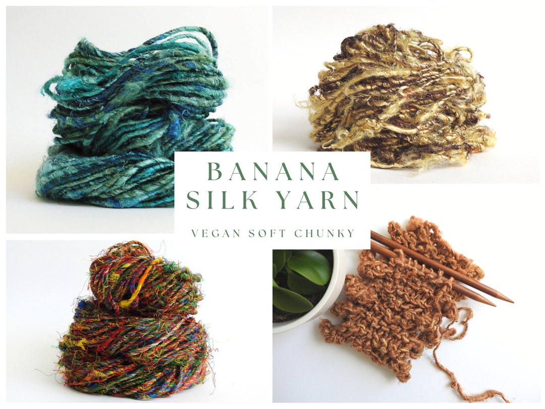 Banana Silk Yarn Chunky Silky Vegan Yarn for Weaving, Knitting, Crochet ...