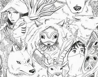 A5 Princess Mononoke Art Print - Etsy