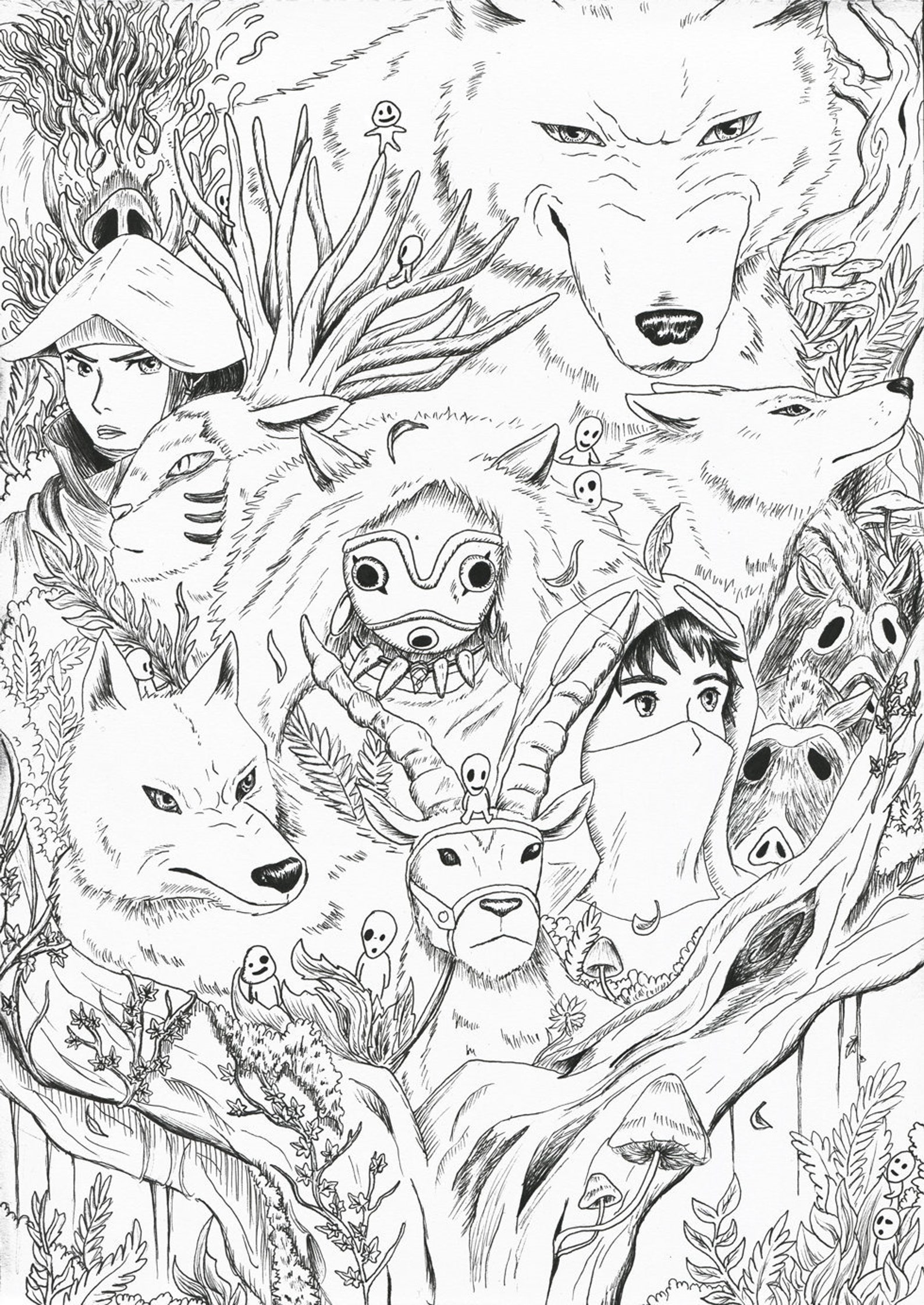A5 Princess Mononoke Art Print - Etsy