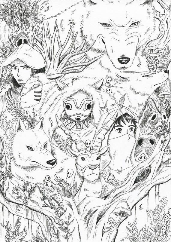 A5 Princess Mononoke Art Print | Etsy