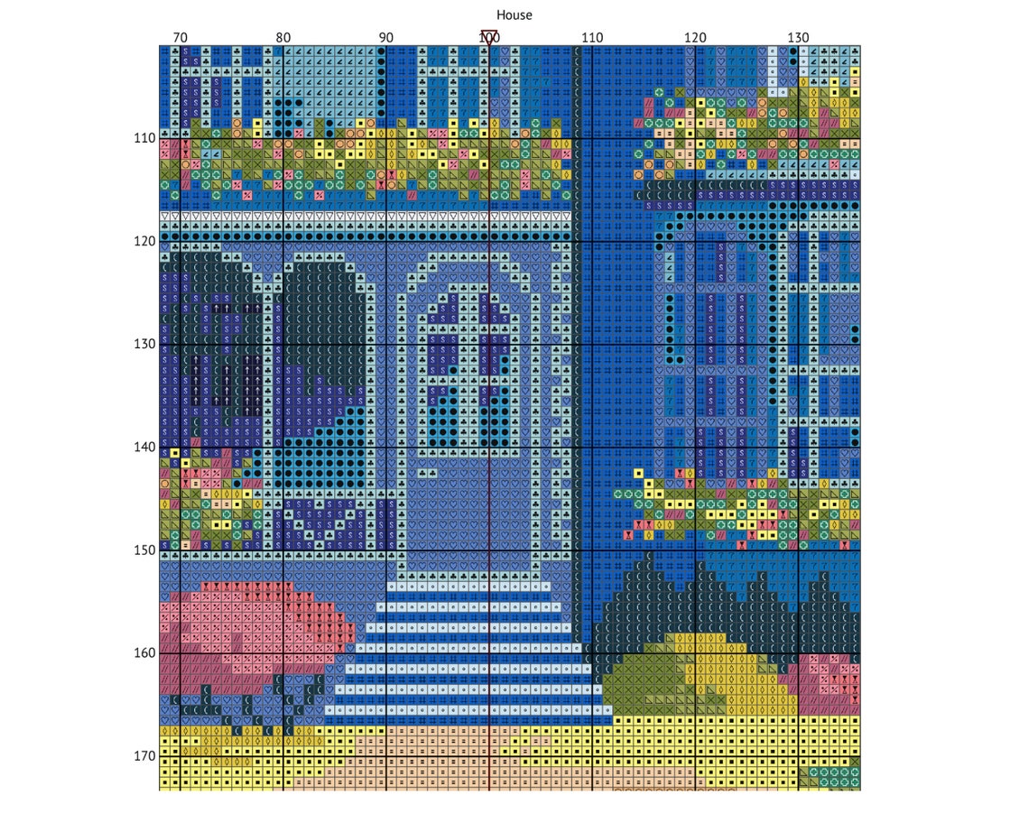 Cross Stitch Pattern House Cross Stitch Chart PDF Cross - Etsy