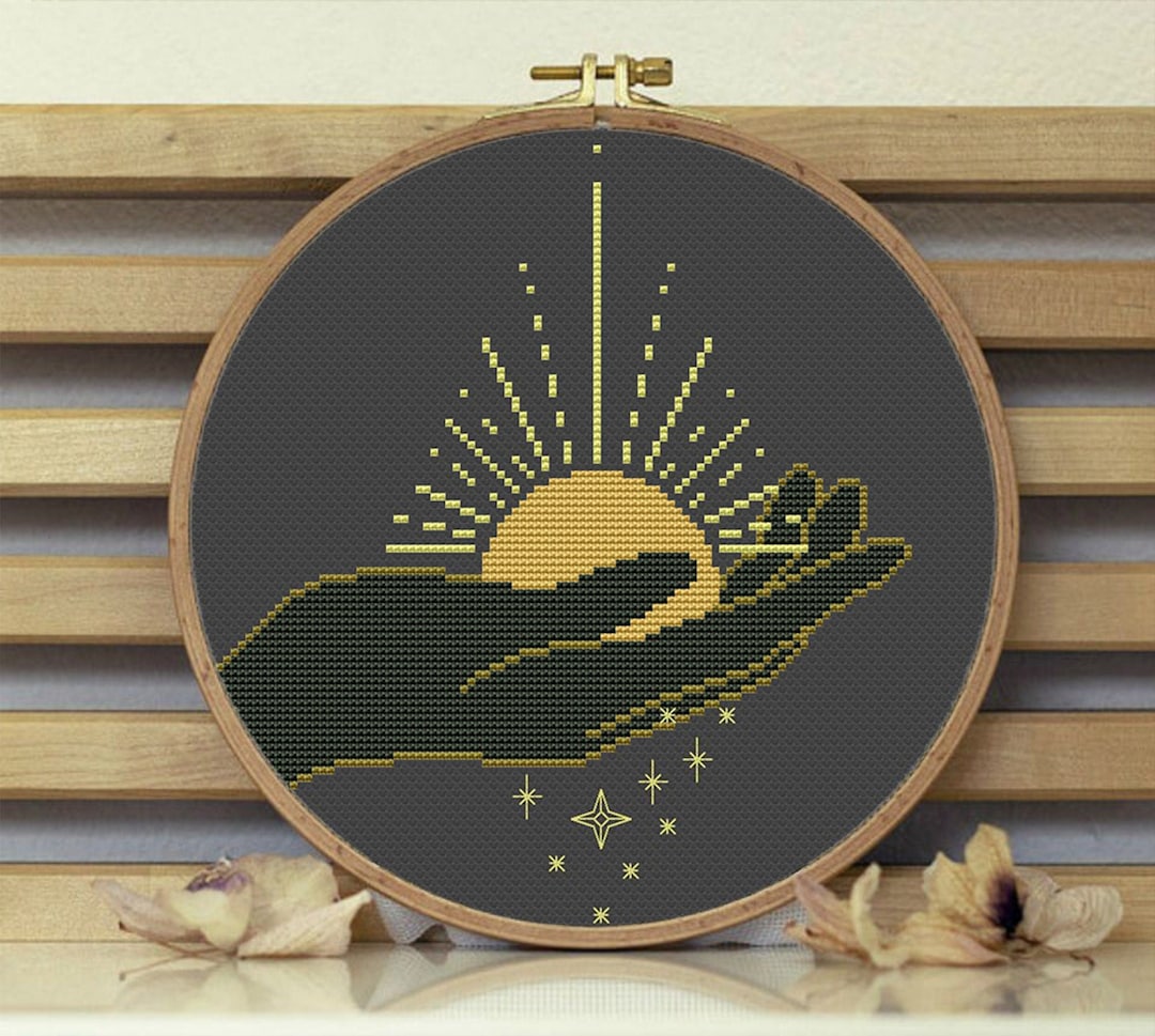 Funny Sun Cross Stitch Pattern Abstract Sunset Boho Style PDF Cross ...