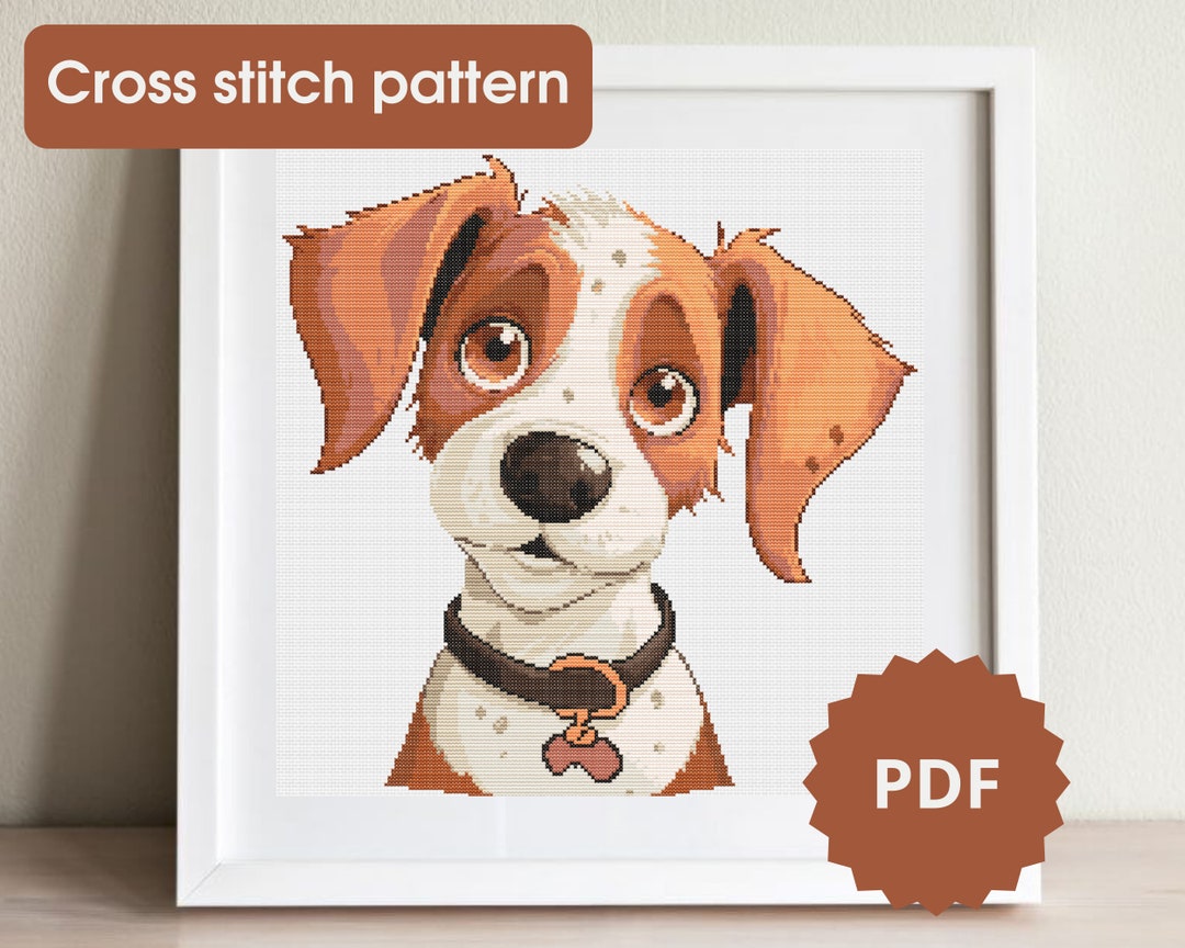 Simple Cross Stitch Pattern / Dog / Cross Stitch Pattern PDF / Cross ...