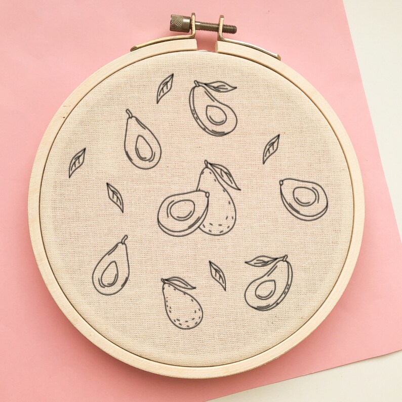 Avocado Embroidery Pattern PDF Printable Embroidery Template - Etsy
