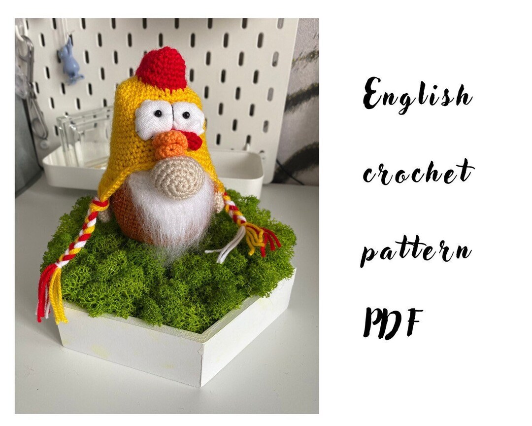 Gnome Crochet Pattern Crochet Chicken Gnome Pattern Easter - Etsy