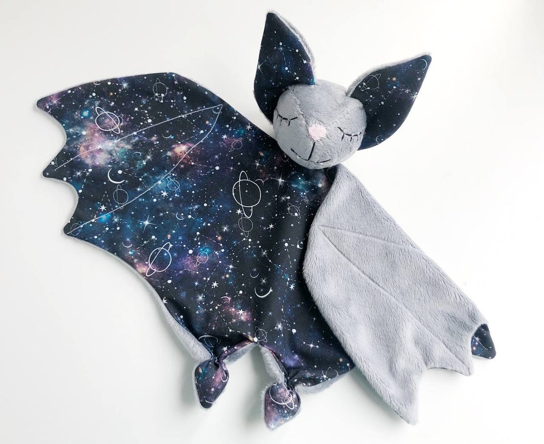 Personalised Bat Lovey, Cuddle Security Blanket, Galaxy Bat Plush ...