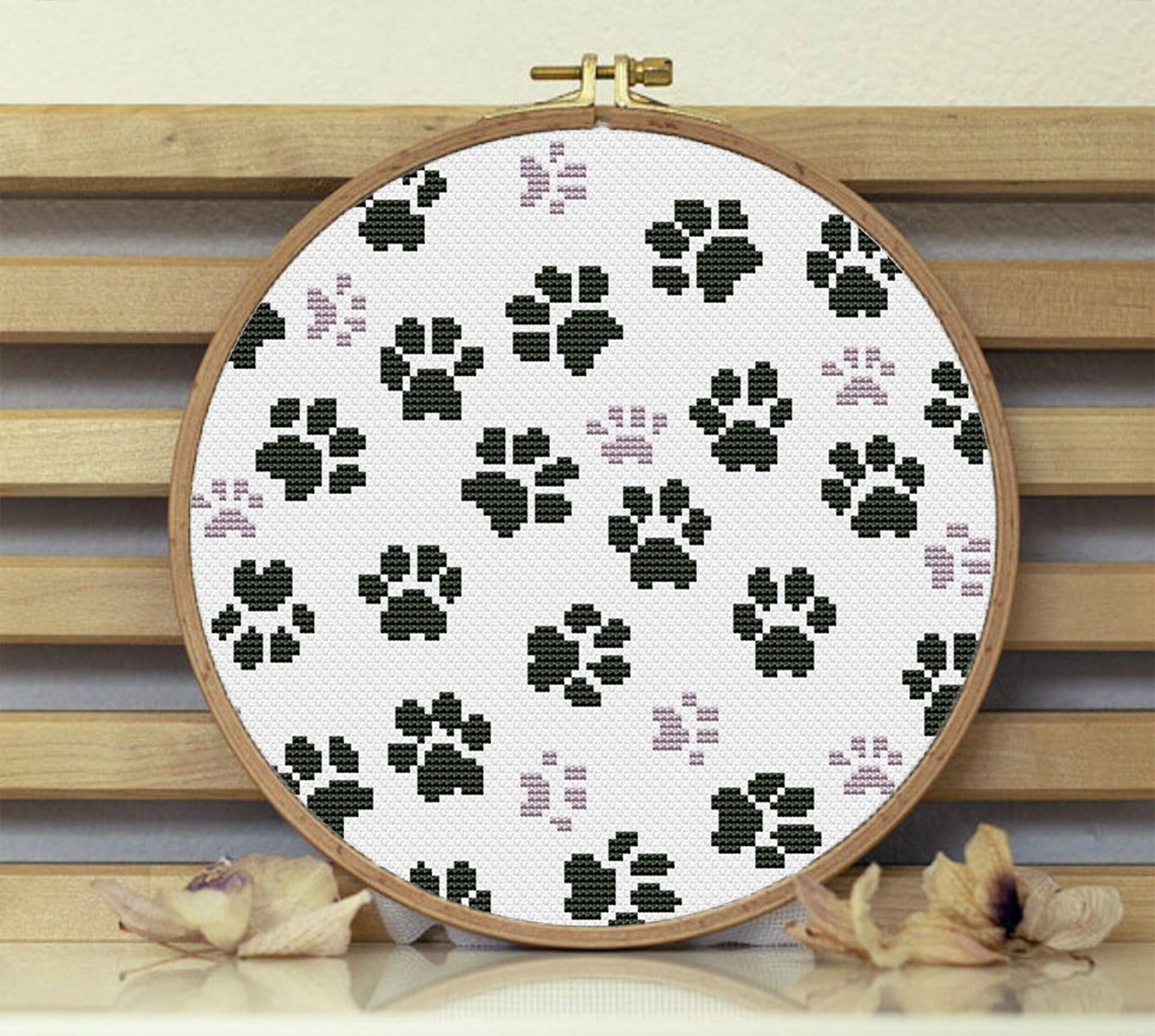 Paw Prints Cross Stitch Pattern Animals Simple Easy Nice - Etsy