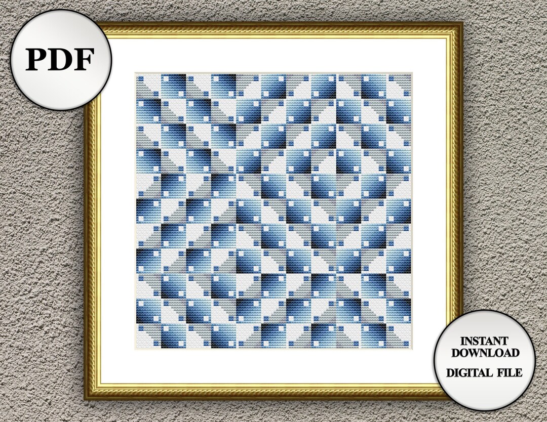 Geometric Cross Stitch Pattern Bending Effect Cross Stitch Chart ...