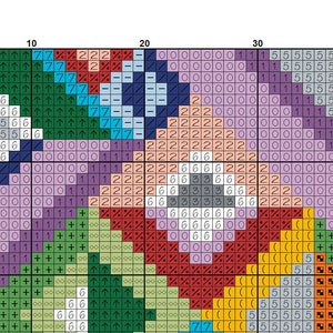 Geometric Cross Stitch Pattern Modern Polygonal Abstract Counted Cross ...