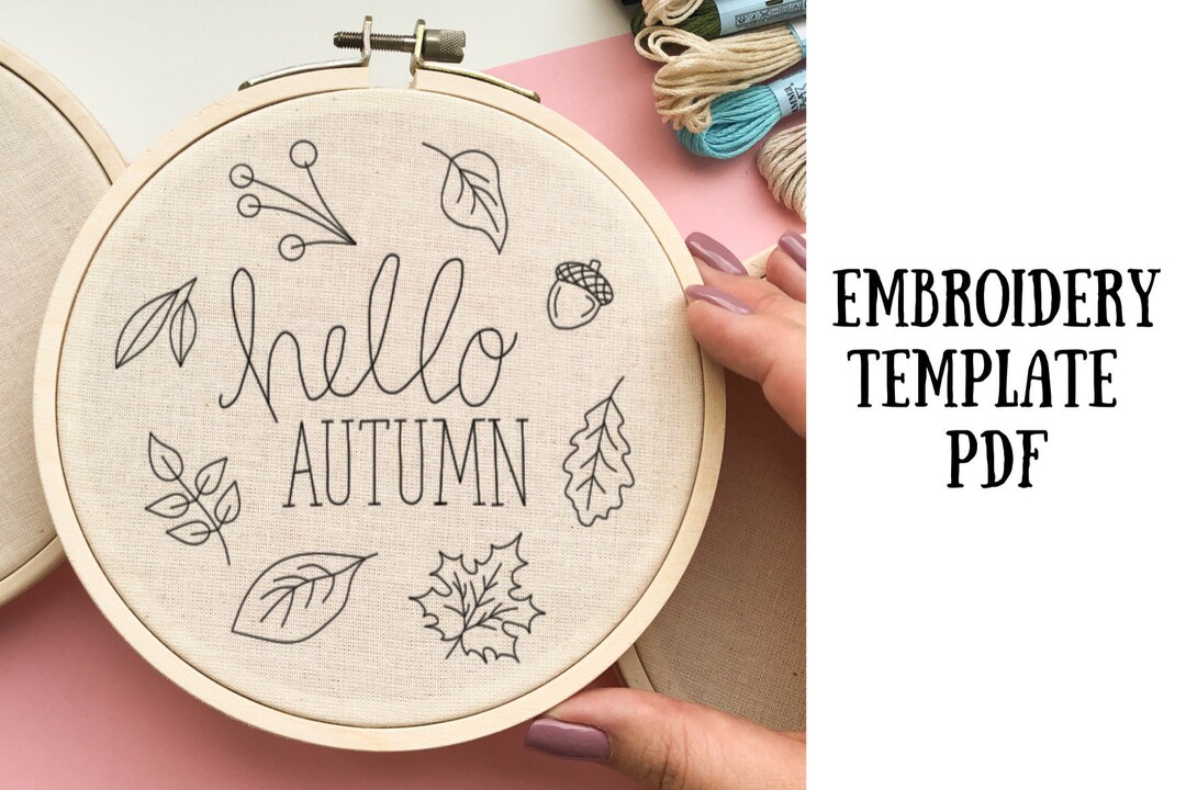 Autumn Embroidery Pattern PDF Printable Template for Hand - Etsy UK