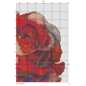Rose Cross Stitch Pattern Flower Cross Stitch Chart PDF - Etsy