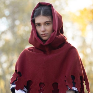 Medieval Womens Hood, Renaissance Chaperon, Ren Fair Hooded Scarf ...