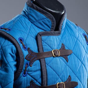 Knight Medieval Light Armor, Blue Gambeson Mens, HEMA Gear Gambeson ...