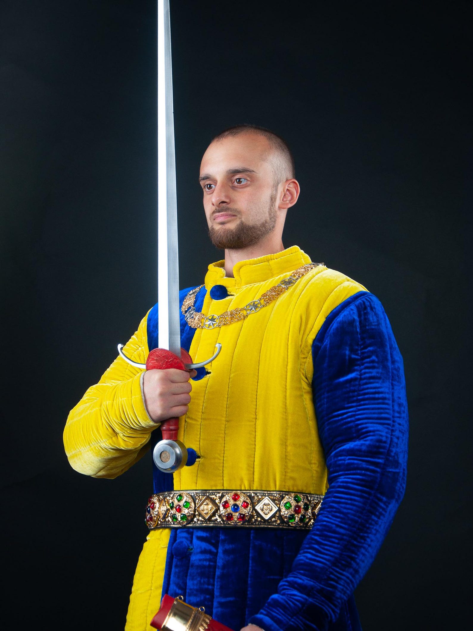 Velvet Gambeson, Fancy Gambeson Jacket, Custom SCA Gambeson, Blue and ...