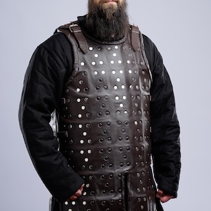Leather Titanium Brigandine Armor, Medieval Ren Faire Costume, Handmade ...