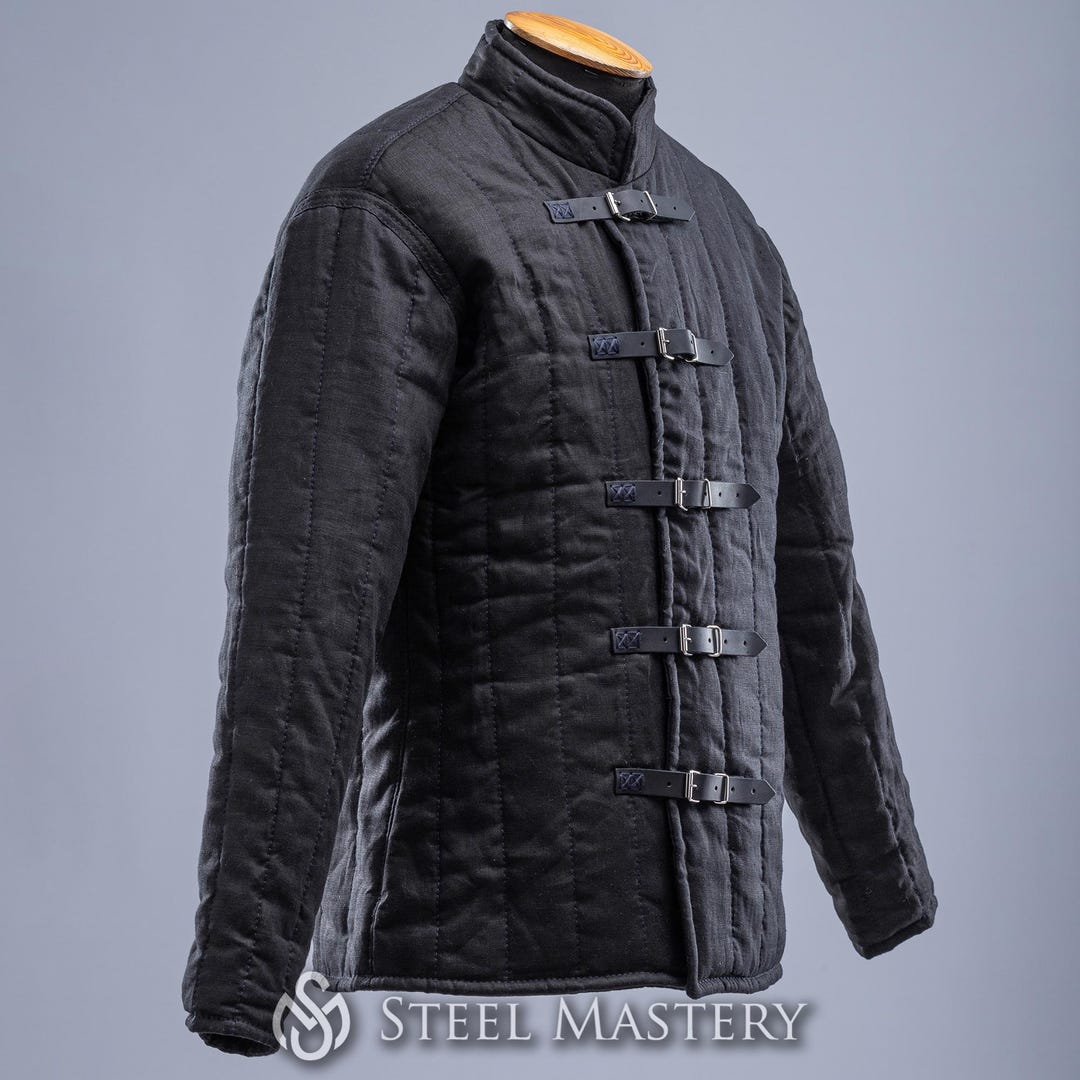 Black Under Armour Gambeson for Reenactment, Black Fencing Jacket, LARP ...
