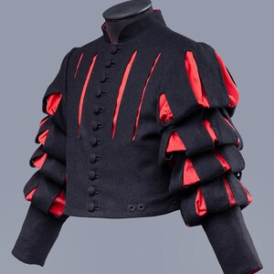 Wool Landsknecht Doublet, Puffed Sleeves Doublet, Historical ...