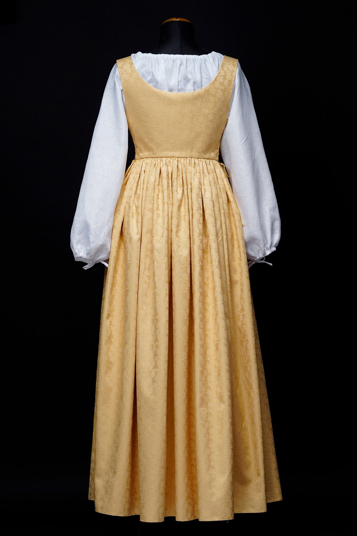 Long Jacquard Dress, Medieval Clothing Women, Renaissance Chemise Dress ...