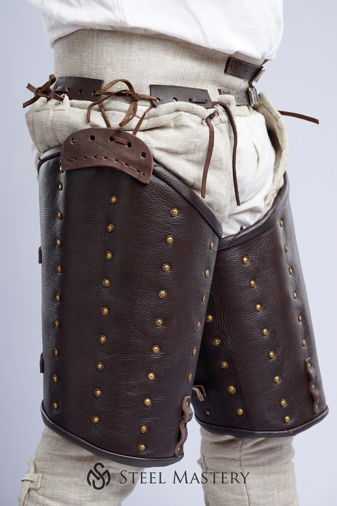 Leather Brigandine Leg Thigh Armor, Protection for Men, Medieval Gear ...