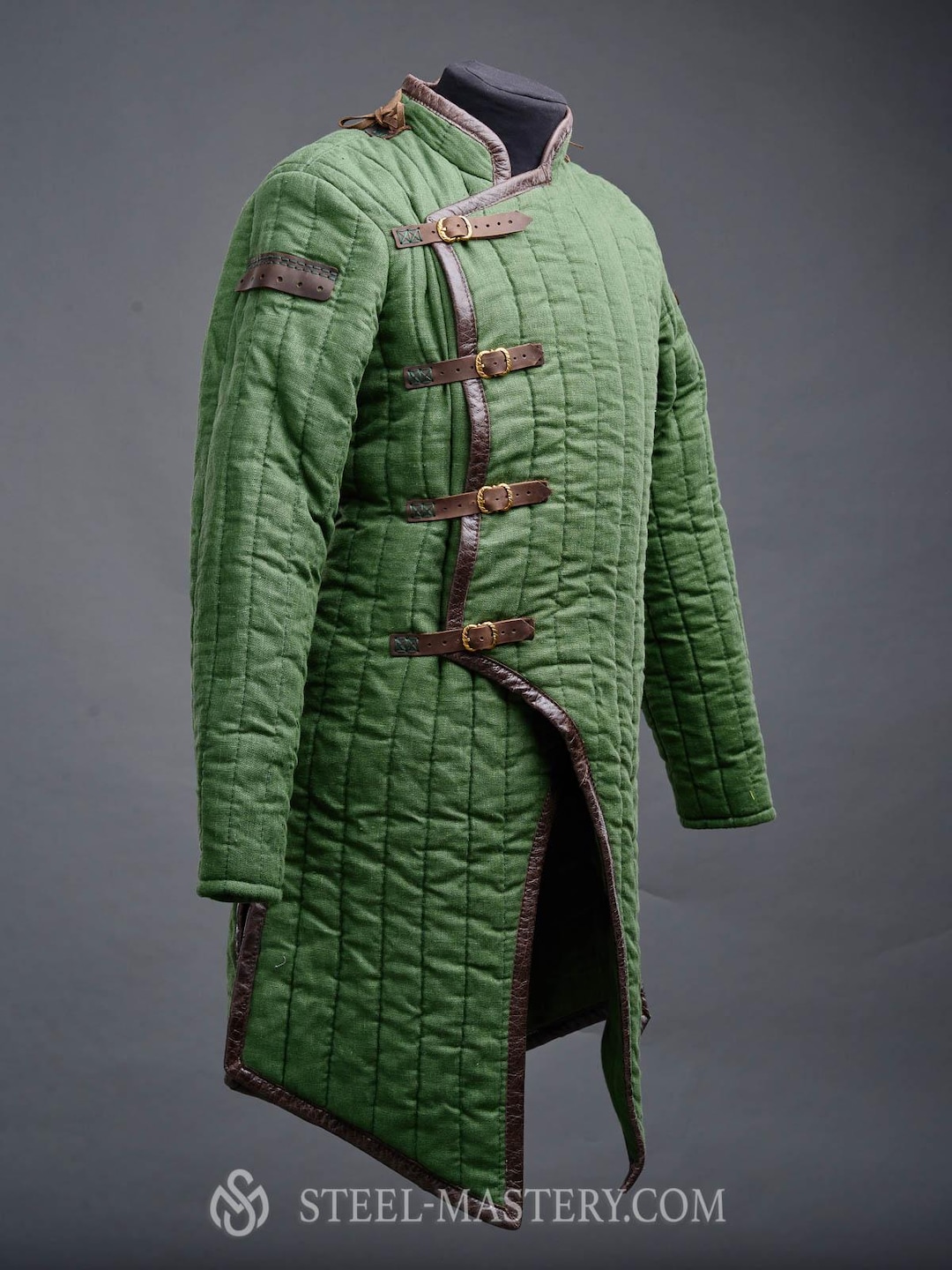 SCA Long Green Gambeson Jacket, HEMA Gear, Armor Surcoat Gambeson ...