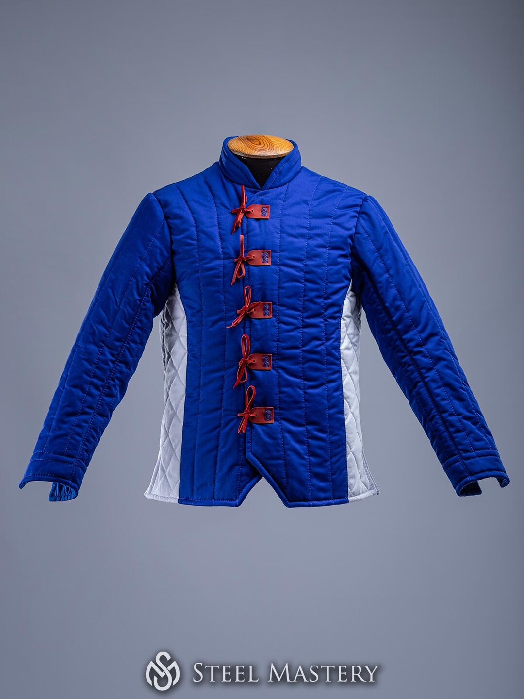 Blue Combat Fencing Jacket, Knight Gambeson, Short HEMA Padded Jacket ...