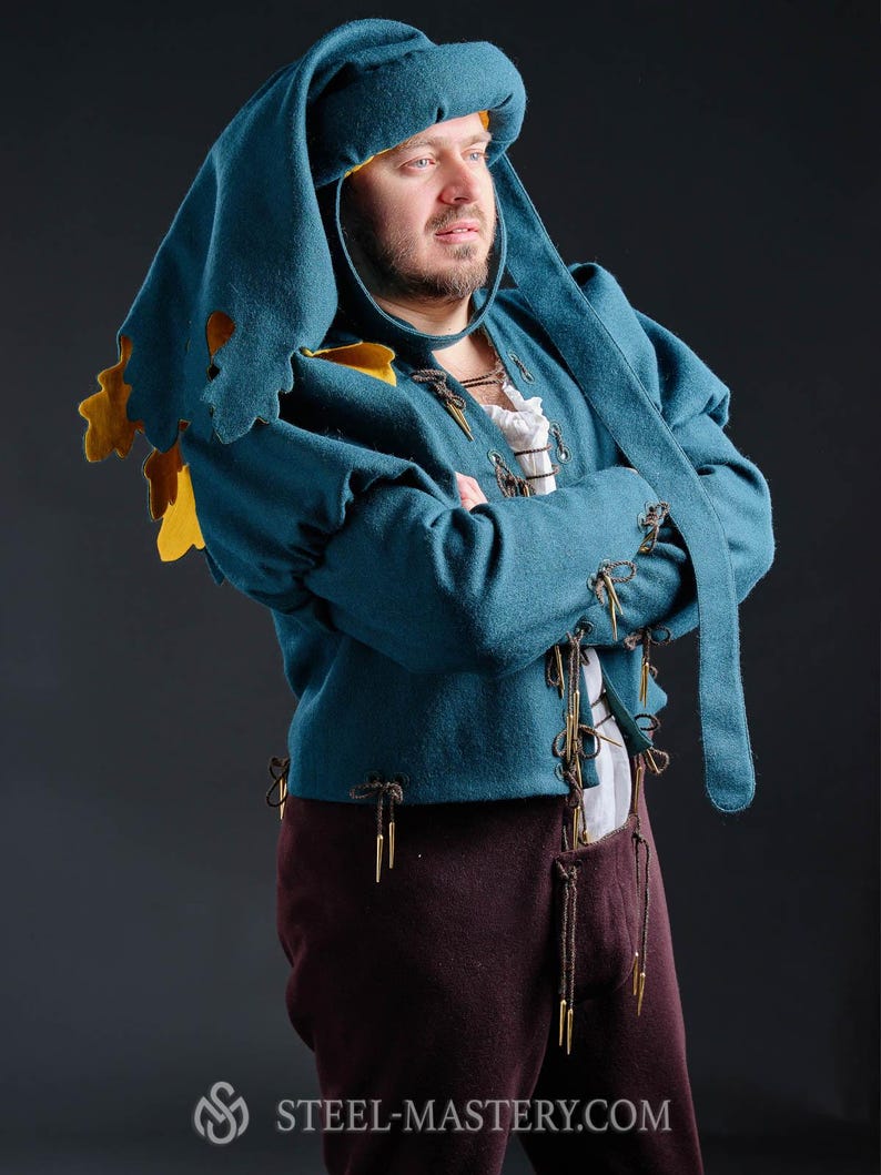Wool Medieval Doublet, Larp Men Jacket, Mid Centure Clothing ...
