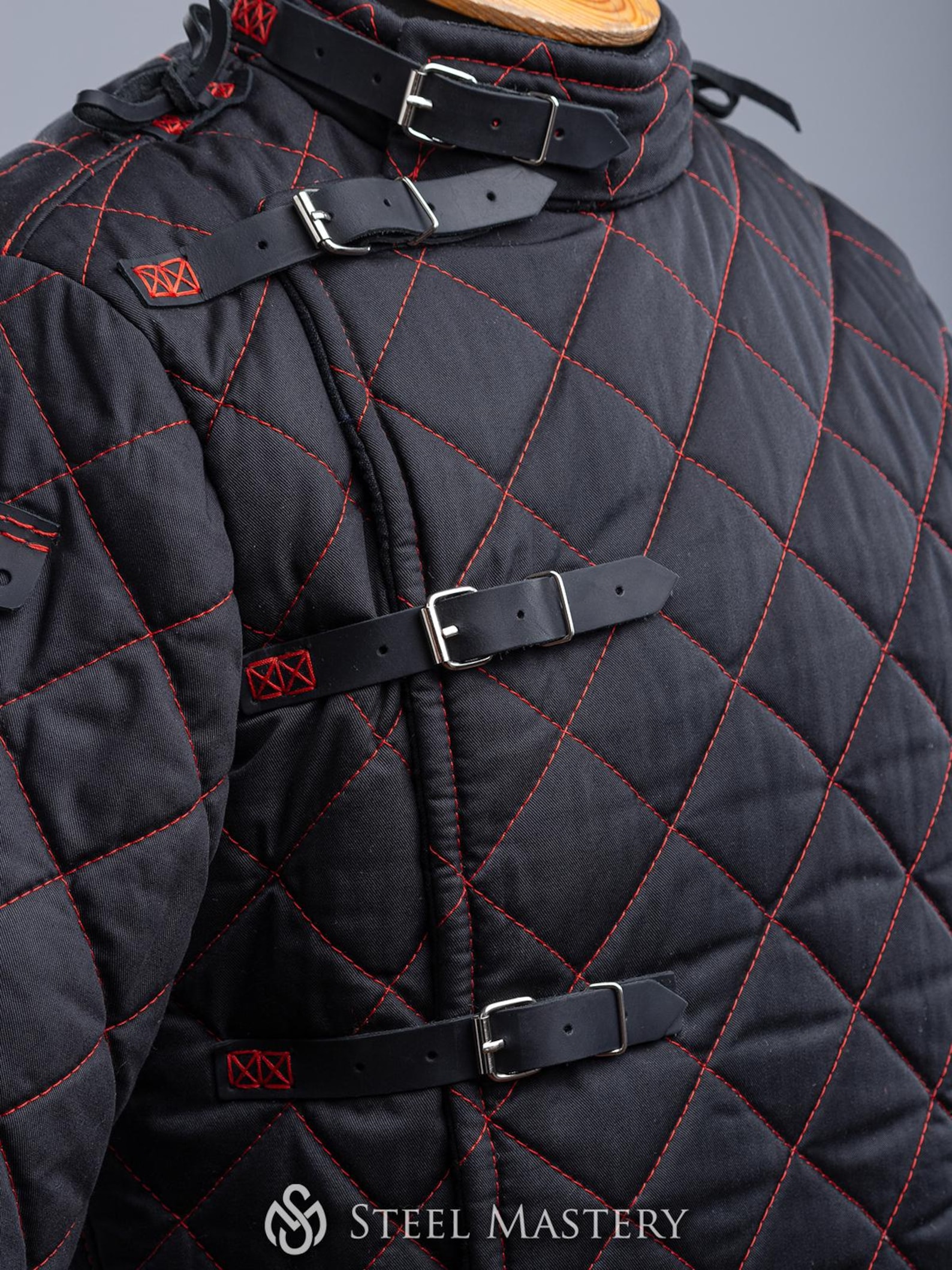 Black HEMA Fencing Jacket, Medieval Gambeson Armor, Long Padded Jacket ...