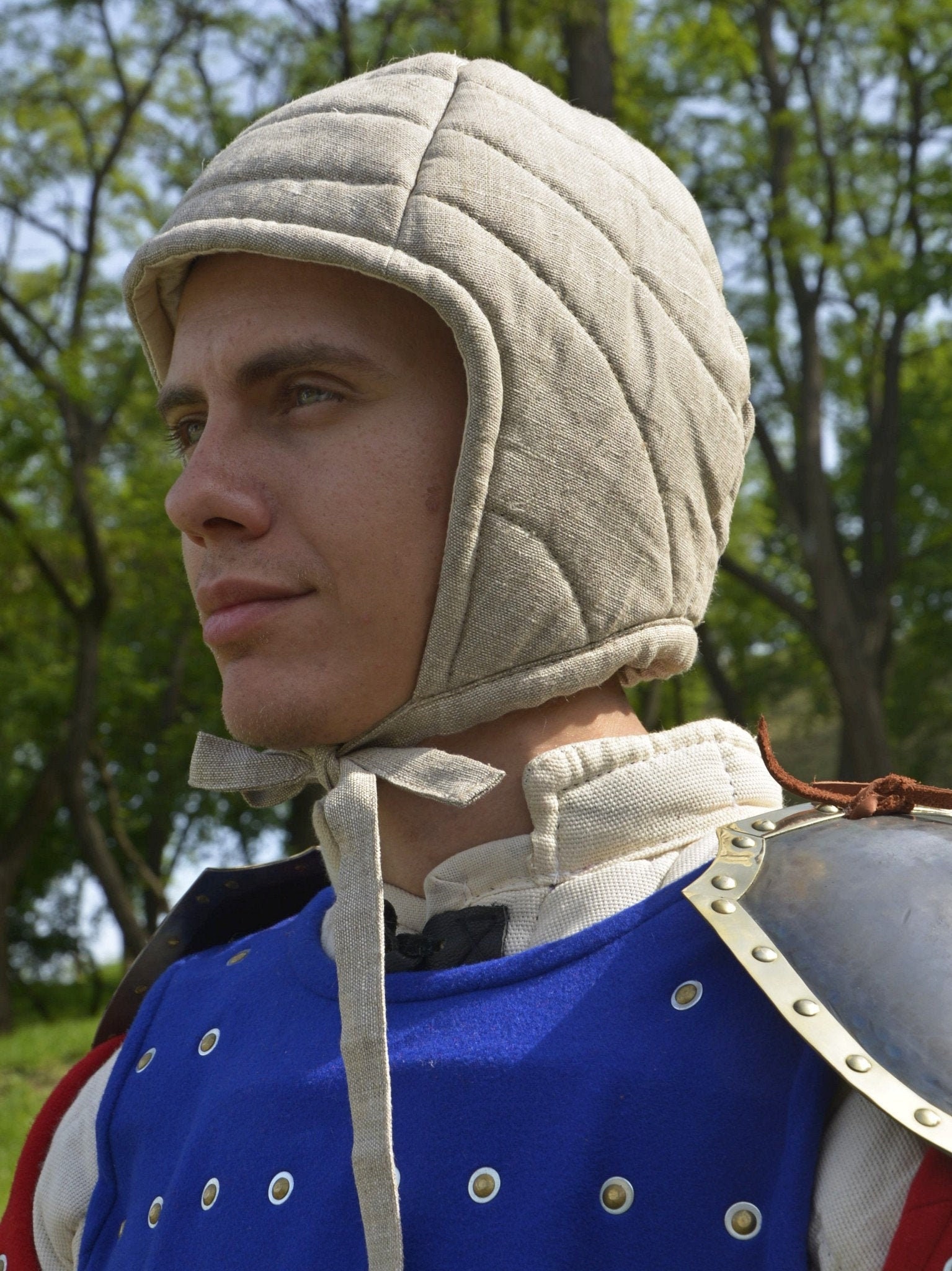 Padded Medieval Cap Padded Cap for Head Protection Natural - Etsy