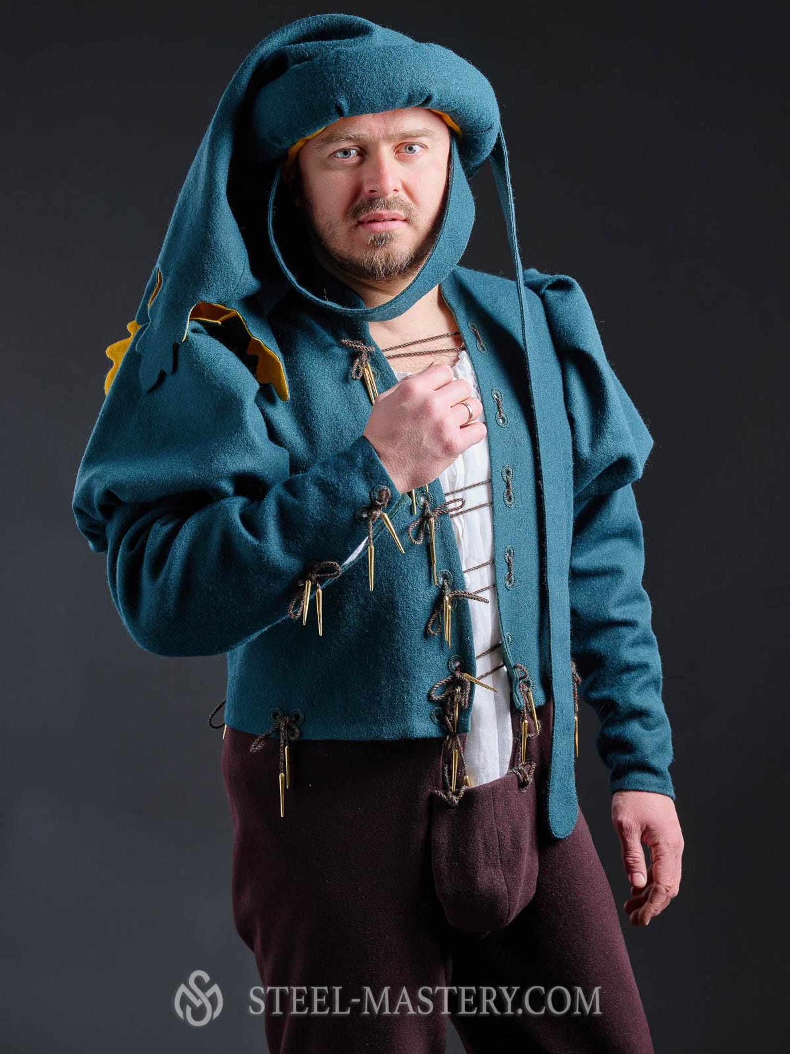 Wool Medieval Doublet, Larp Men Jacket, Mid Centure Clothing ...