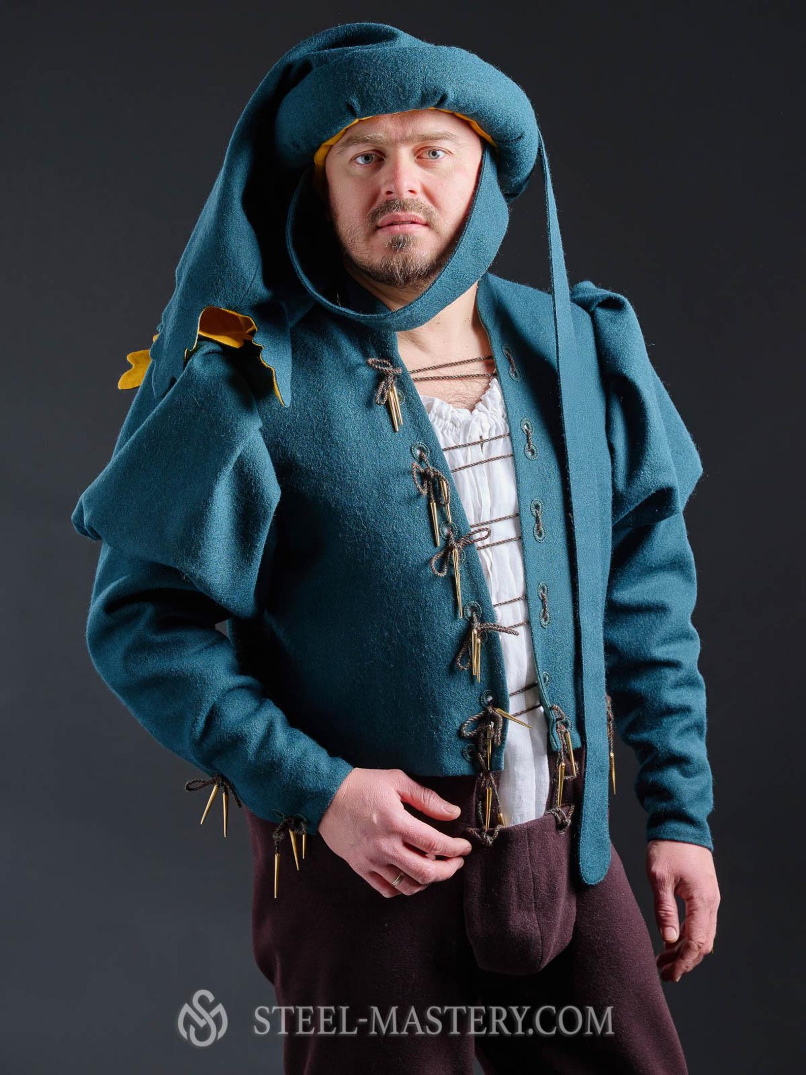Wool Medieval Doublet, Larp Men Jacket, Mid Centure Clothing ...
