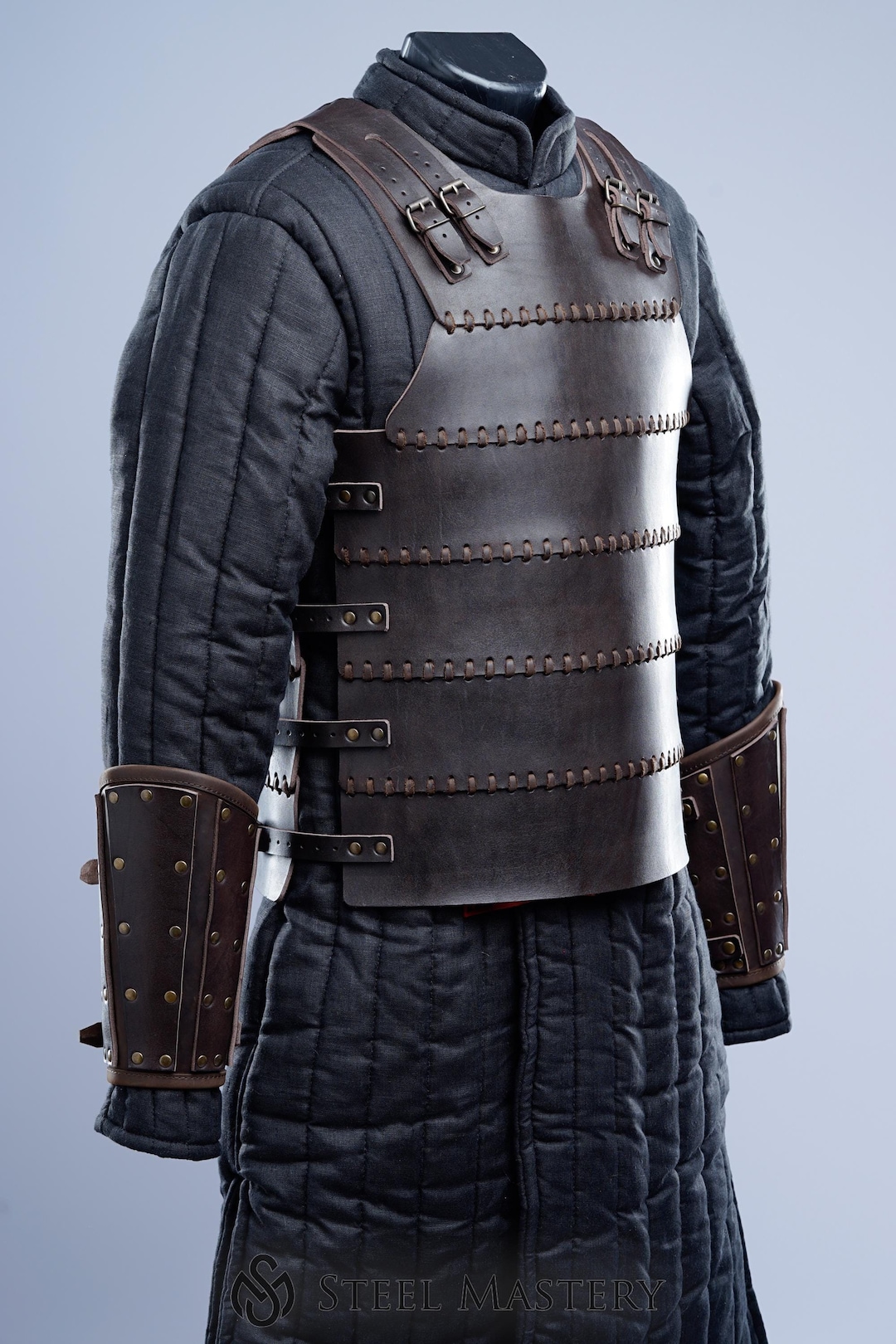 LARP Leather Cuirass Historical Medieval Armor, Ren Fest Leather Armor Set, Brown Leather ...