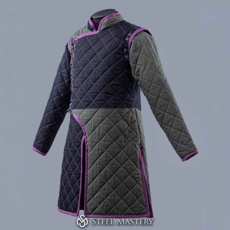 HEMA Gambeson With Stitching, Light Armor Jacket, Medieval Gambeson ...
