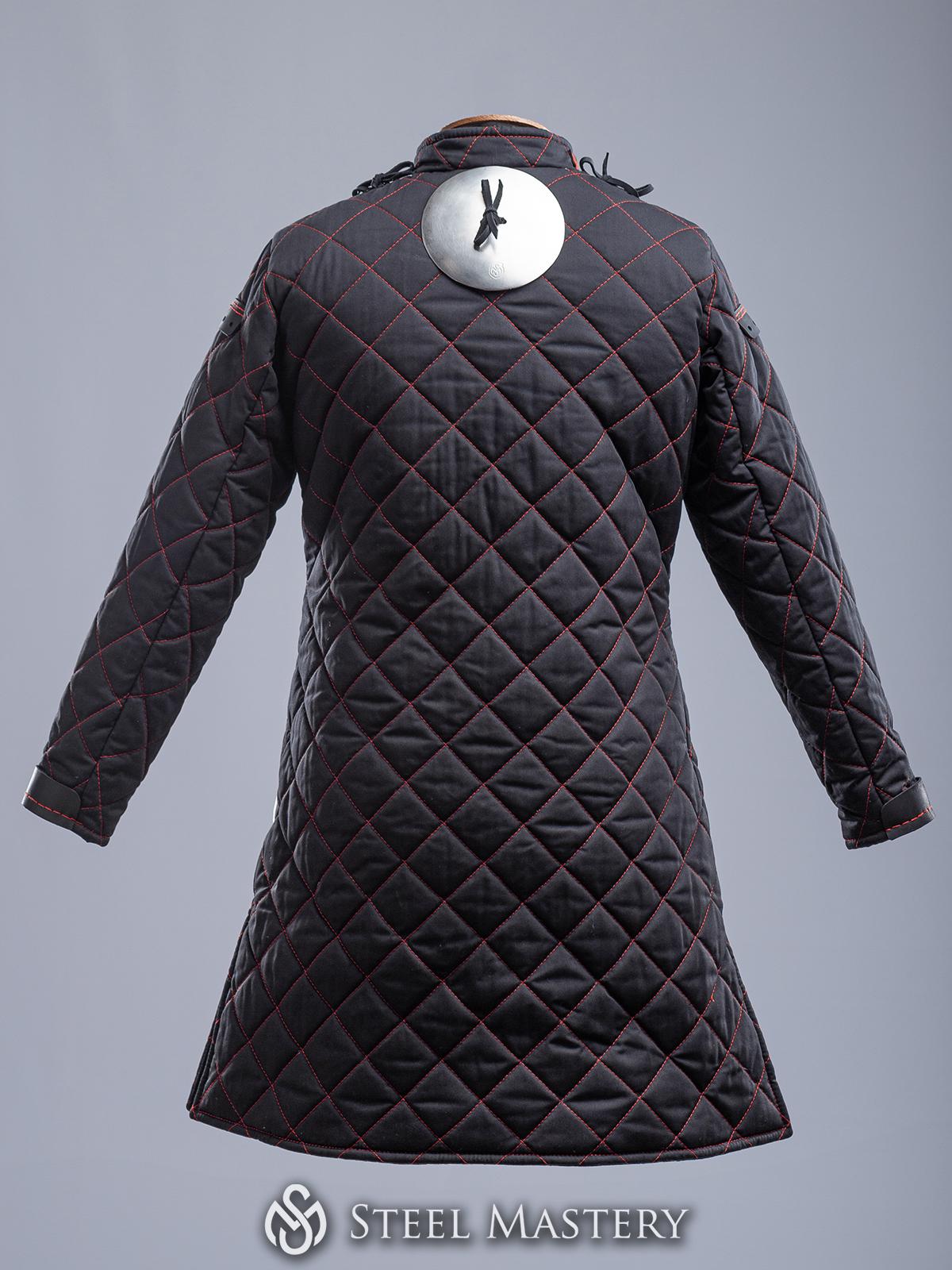 Black HEMA Fencing Jacket, Medieval Gambeson Armor, Long Padded Jacket ...
