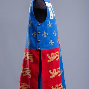 Medieval Linen Surcoat, Linen Tabard Vest, Long Male Tabard, Ren Fair Vest Surcoat, Mens ...