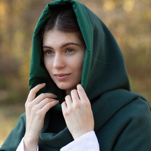 Medieval Woman Hood, Renaissance Hood, Female Medieval Clothing, Wool ...