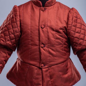LARP Medieval Coat, 18th Century Quilted Jacket, Jacquard Renaissance ...