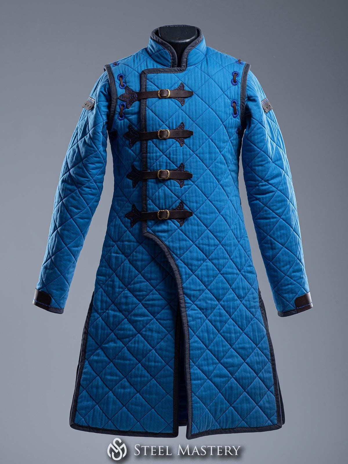 Knight Medieval Light Armor, Blue Gambeson Mens, HEMA Gear Gambeson ...