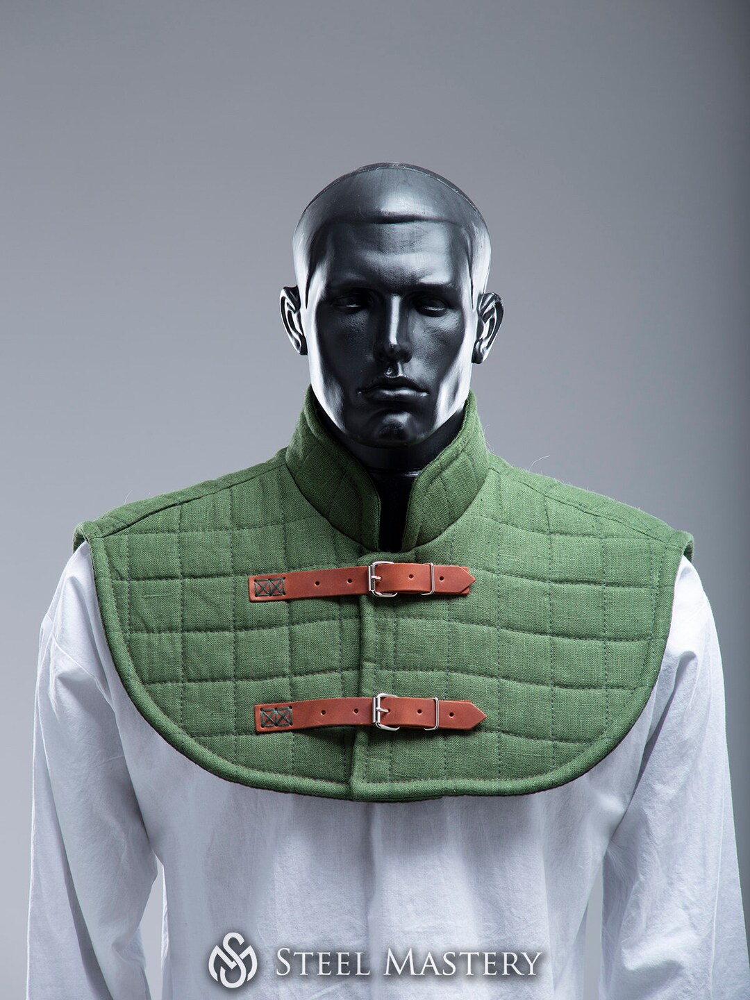 Padded Cotton Pelerine, Armor Neck Protection, Leather Belts - Etsy