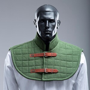 Padded Cotton Pelerine, Armor Neck Protection, Leather Belts - Etsy