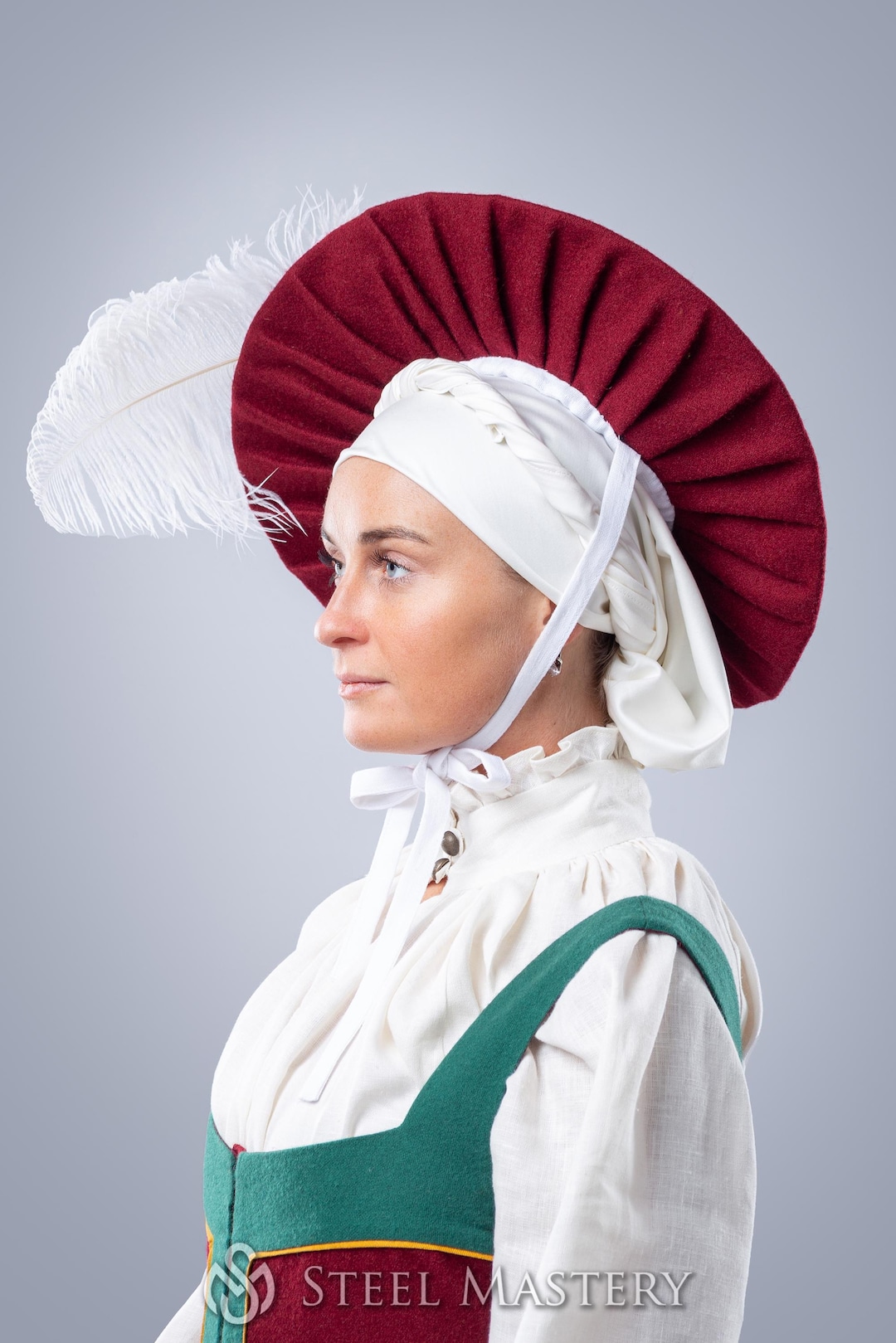 Female Landsknecht Hat for Medieval Cosplay, Historical Wool Headwear ...