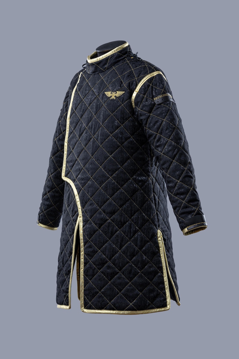 Black HEMA Fencing Jacket, Padded Gambeson, SCA Armor - Etsy
