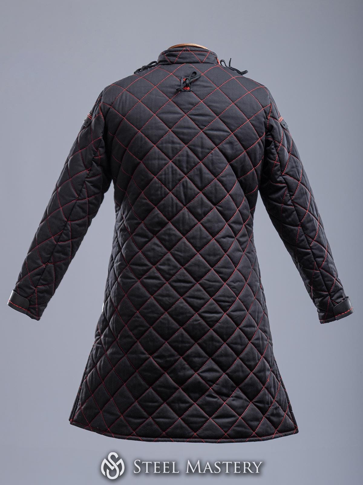 Black HEMA Fencing Jacket, Medieval Gambeson Armor, Long Padded Jacket ...