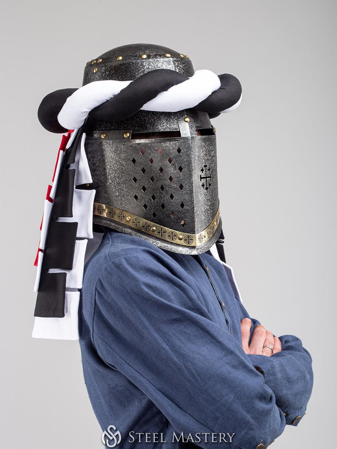 Wreath for Medieval Helmet , Wool Torse With Mantel, Helmet Headband ...